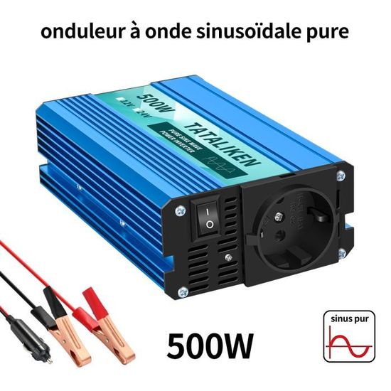 TATALIKEN 500W/1000W Pur Sinus Convertisseur de Tension DC 12V AC 220/230V Power Inverter ...