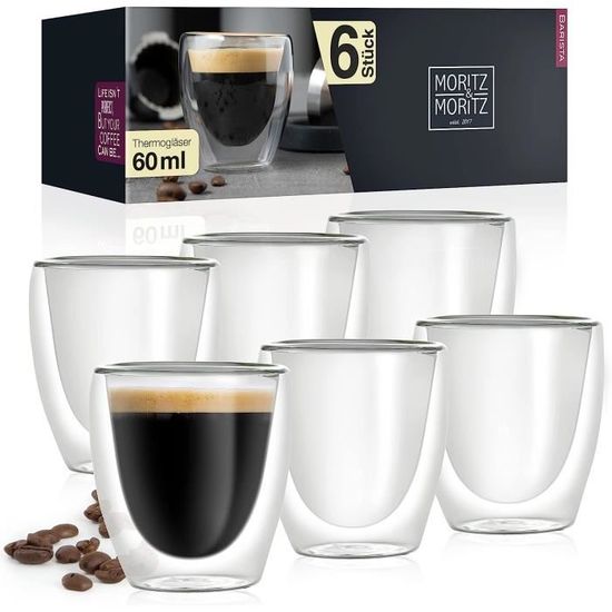 Barista Torino 6 X Verres À Expresso Double Paroi 60 Ml - Tasses À ...