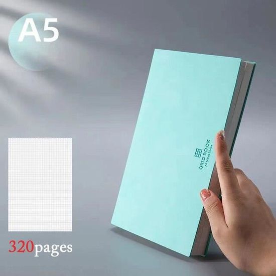 CAHIER,A5 320 Cyan--Carnet de notes à grille souple A5-B5-A4, carnet de ...