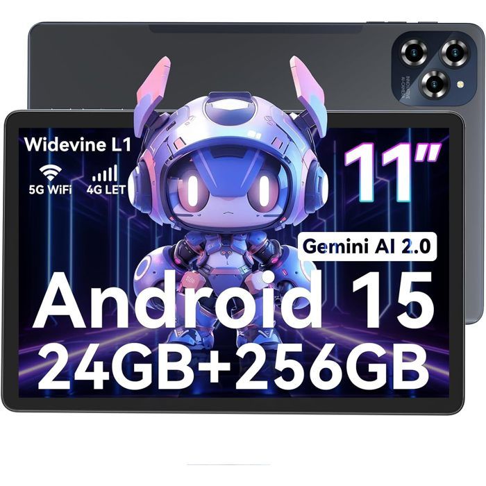 Tablette Tactile TABWEE W90 11" FHD, 1920*1200, RAM 24Go ROM 256Go-SD 2To, Caméras Al 8MP + 16MP ...