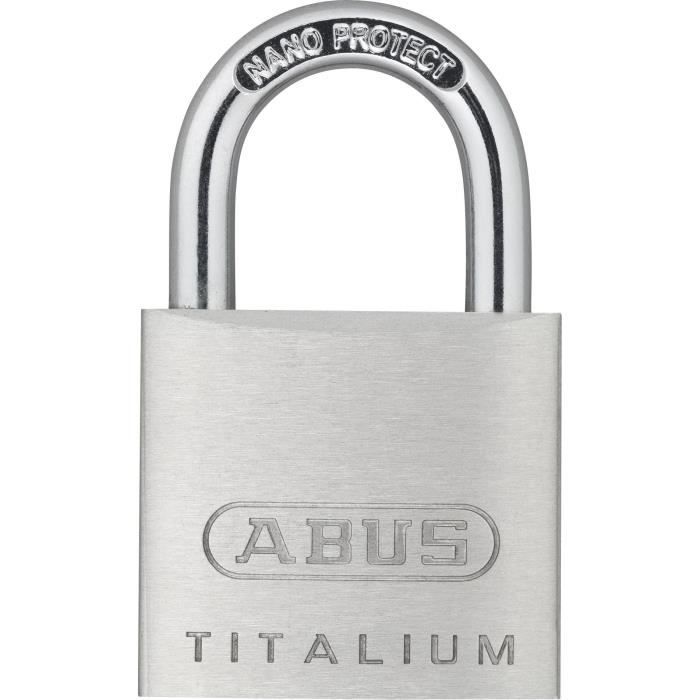 Cadenas - ABUS - 64TI/30 Titalium - Corps aluminium - Clé paracentrique - Risque de vol moyen ...