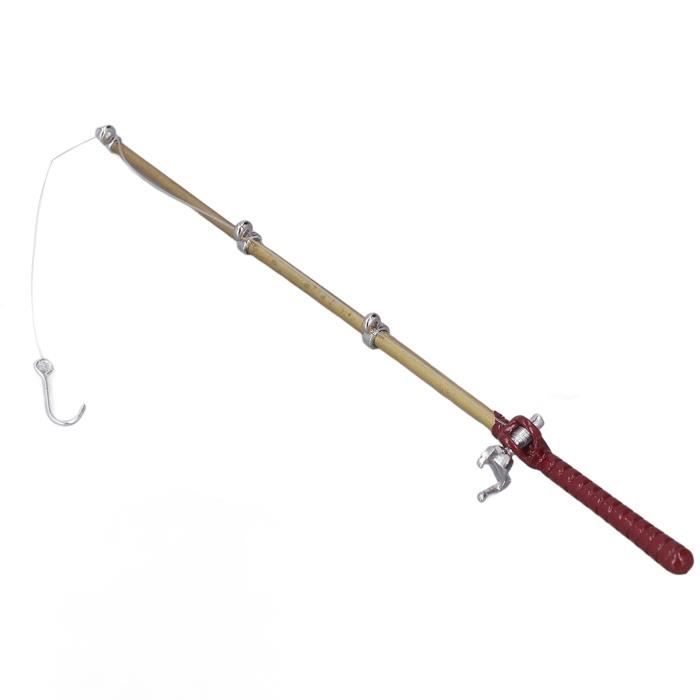 Atyhao Mini Fishing Rod, Dollhouse Fishing Rod Retro for Toy for ...