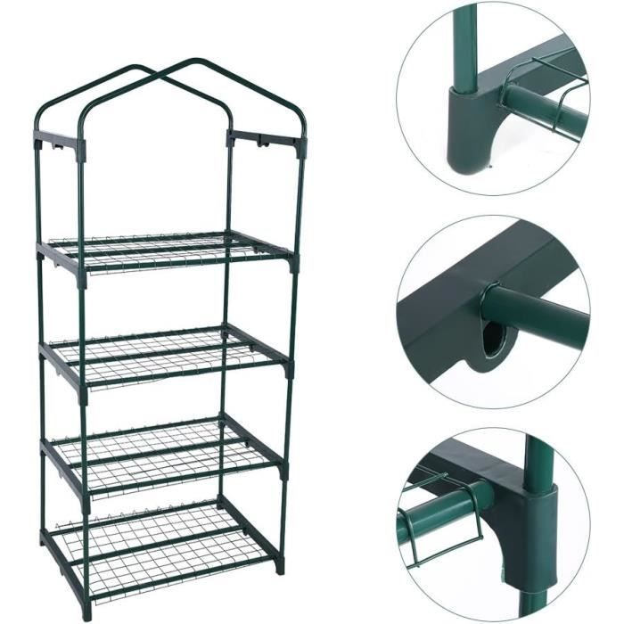 69 x 49 x 160 cm 4 niveaux Mini serre en fer Stands étagères jardin ...