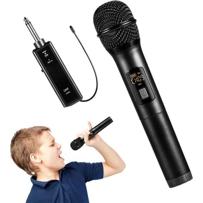 Micro sans Fil, Microphone UHF Portable, Microphone en métal avec Une ...