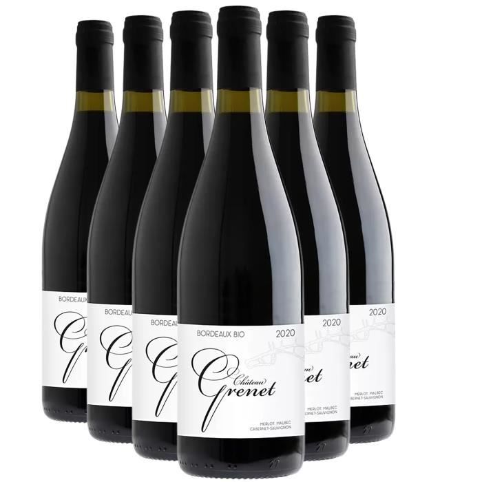 Bordeaux Château Grenet Rouge 2020 - Bio - Lot de 6x75cl - Domaine ...