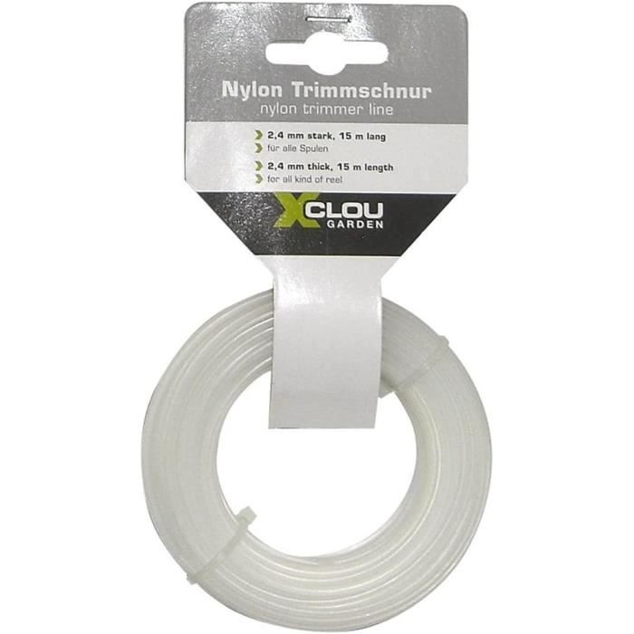 Fil de coupe rond pour débroussailleuse Ø 2 mm - Bobine de fil en nylon pour coupe bordure ...