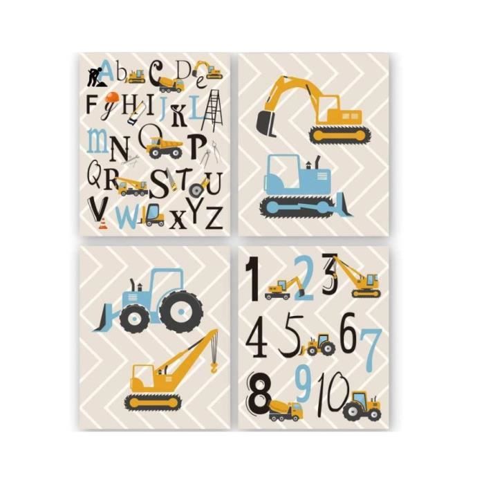 Ensemble de 4 affiches de chambre de bébé/enfants décor de chambre de ...