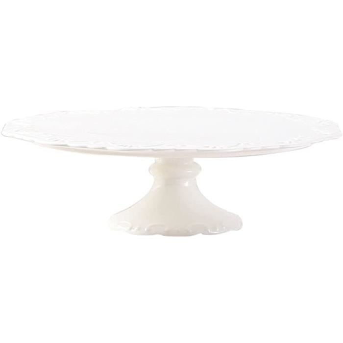 Gâteau rond en céramique blanche montrant mariage, design simple, pour ...