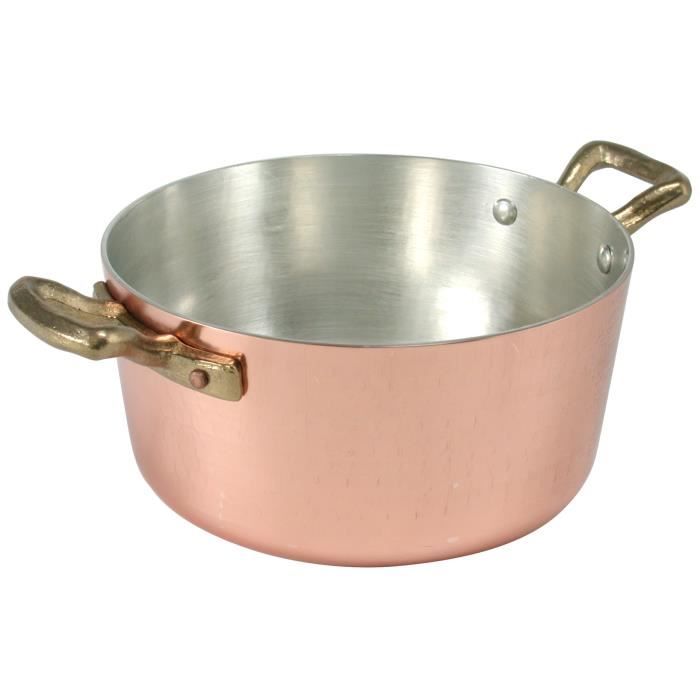 AGNELLI Casserole Haut Cuivre Martelé 2 Poignées 20 cm Marmite ...
