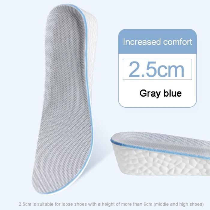 Couleur 2.5 CM gris bleu Taille 42 Semelles intérieures pour chaussures ...