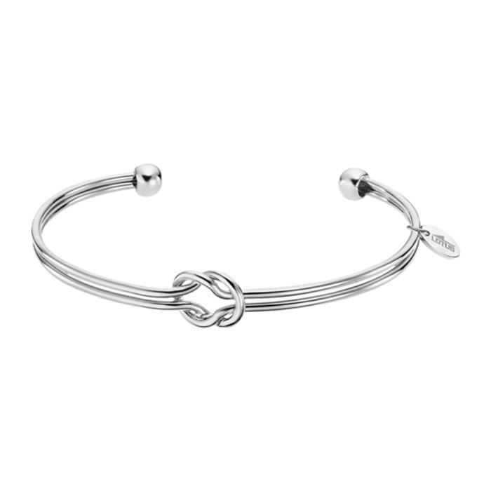 Bracelet jonc ouvert - Lotus Style - Acier inoxydable - Blanc - Femme ...