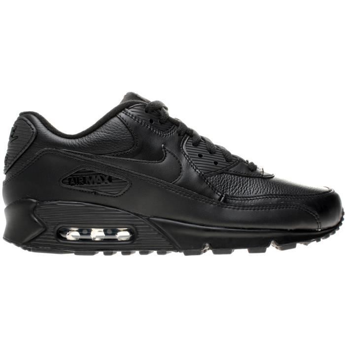 Nike Air Max 90 ESSENTIAL Noir / Noir Cuir noir - Cdiscount Chaussures