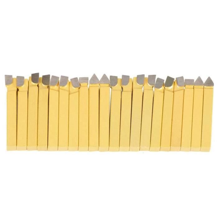 Qiilu Outil de tournage 20 pièces 1/4 'outils de tour carbure pointe de ...