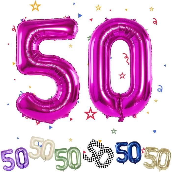 Rose Ballons Anniversaire 50 Ans, 40"(101Cm) Ballon 50 An, Ballon 50 ...