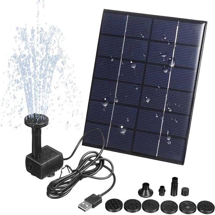 Pompe De Bassin Solaire | Pompe Fontaine 2W Avec Panneau,Fontaine Flottante De Pompe À Eau ...