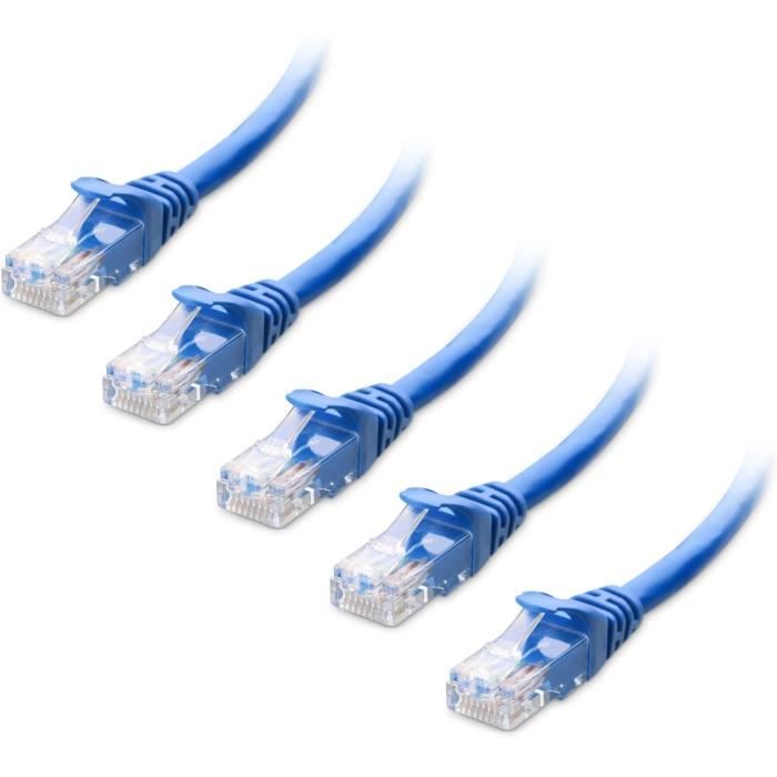 Pack De 5, 10 Gbit-S Câble Ethernet Court Cat6 Snagless 30Cm (Câble ...