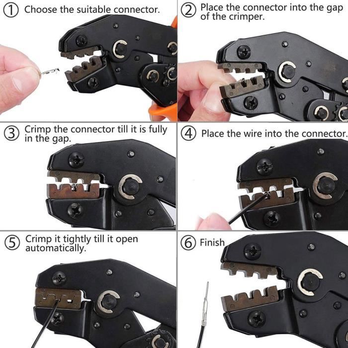 Outil de sertissage manuel Pince à Sertir Pince à Sertir Pour Embout Terminal Cble à Sertir ...