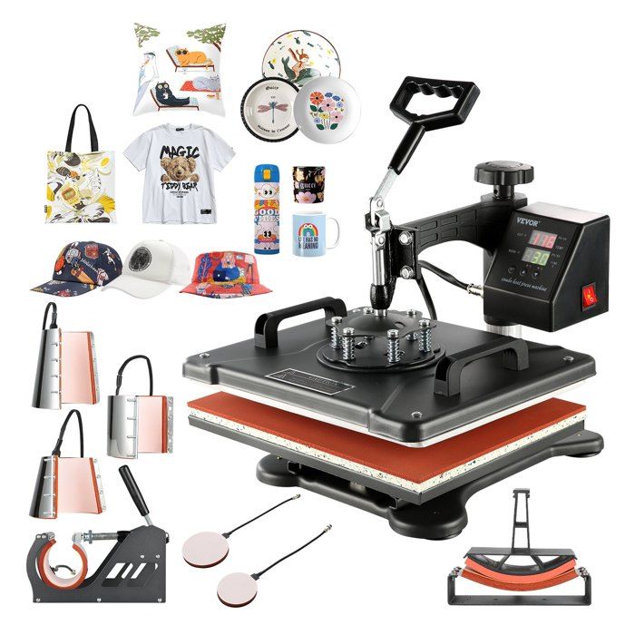 Presse à Chaud 8 en 1 - VEVOR - 38x30 cm - 1250W - Presse à Transfert Noir - Cdiscount Beaux ...