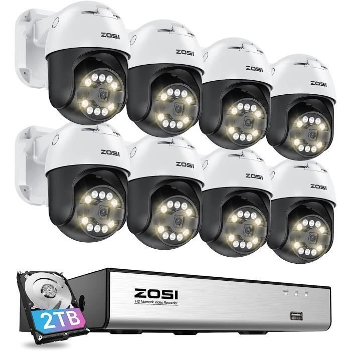 ZOSI 8CH 4K 30 IPS NVR Kit PoE avec Caméra de Surveillance Extérieure ...