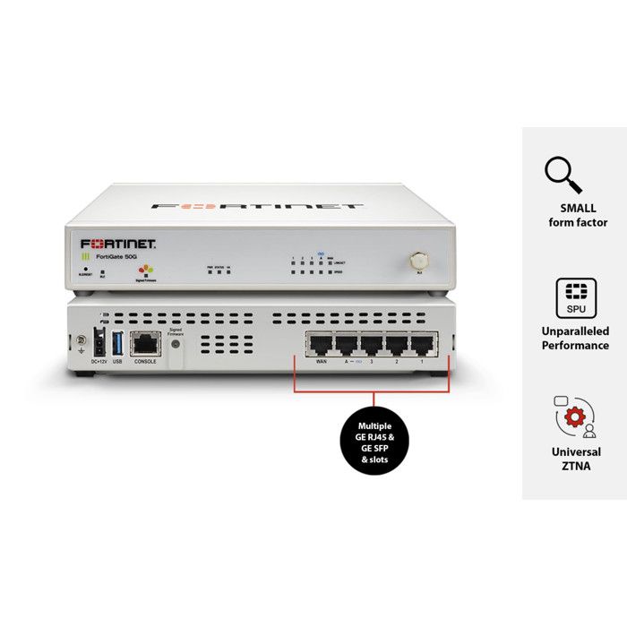 Fortinet FortiGate-50G Firewall SD-WAN con 5 porte Gigabit per piccoli ...