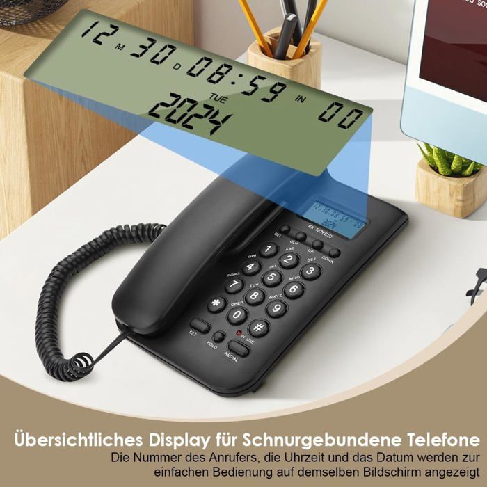 Téléphone fixe filaire à grosses touches - SUTEO - Volume de sonnerie ...