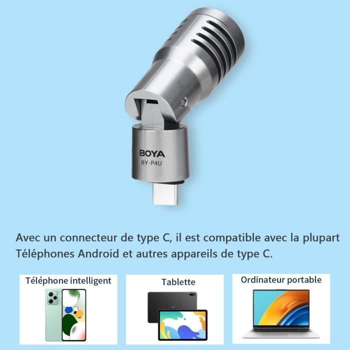 Mini Microphone Usb-C, Micro De Téléphone Pour Android-Ordinateur Portable-Avec Appareils De ...
