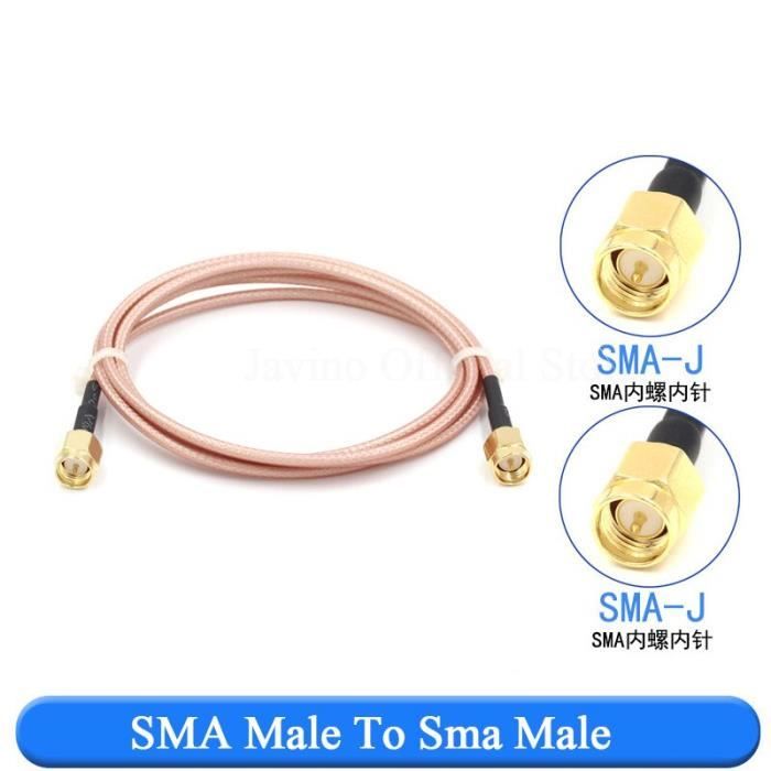 SMA-JW à SMA-K - 10 cm - Câble de connexion RF mâle à femelle RG316, adaptateur écrou'extension ...