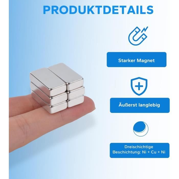 Aimant Neodyme Puissant Rectangulaire Petits Aimants Mini Magnet ...