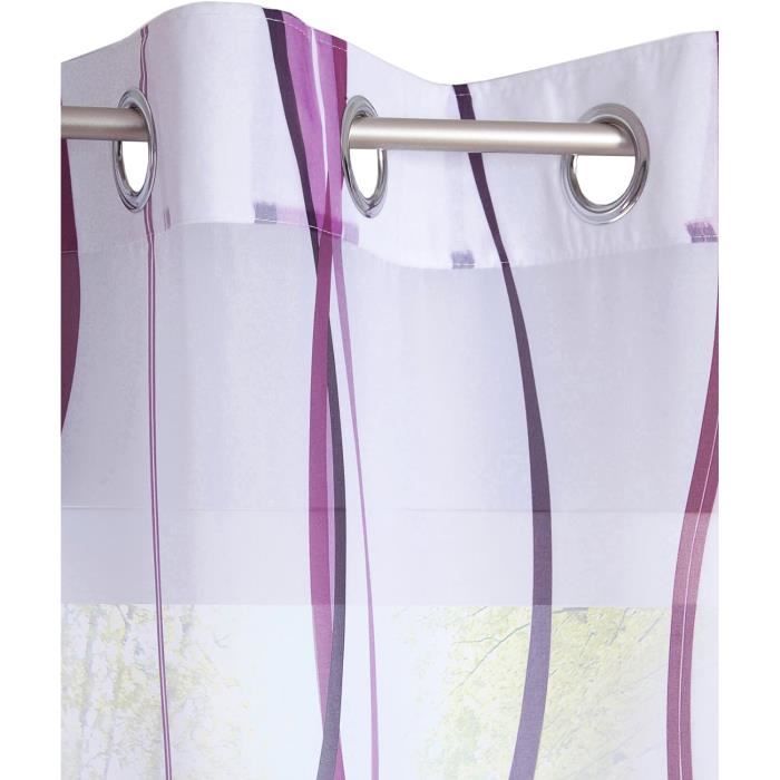 1Pièce Rideau Voilage Photique Lxh-140X145Cm Avec Impression Vague ...