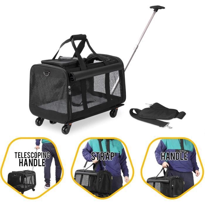 KOPEKS - Sac de Transport pour Chien-Chat à roulettes pour Animaux de ...