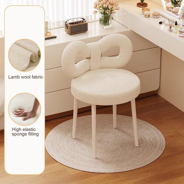 Tabouret de coiffeuse avec nœud papillon - CREMLANK - Chaise de ...