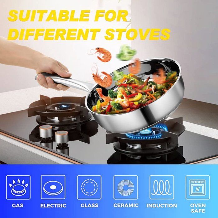 Batterie de Cuisine - ROYAL SWISS - 12 pièces - Inox - Couvercle en ...