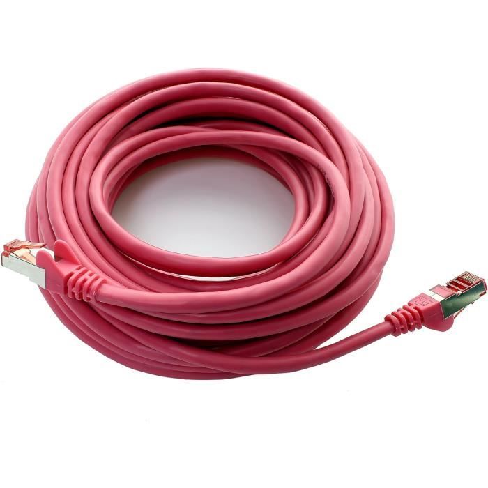 Câble Réseau Cat.6 50M Magenta - 1 X Câble Ethernet Câble Réseau ...