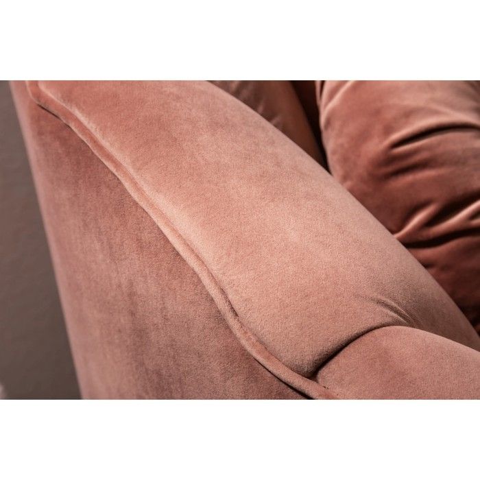 Canapé droit ATLANTIKA rose poudré – Canapé design en velours avec ...