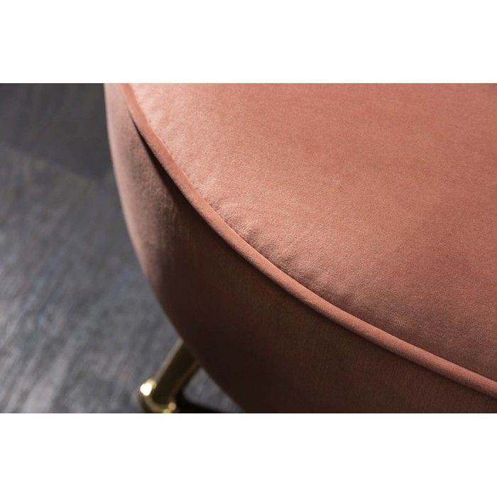 Canapé droit ATLANTIKA rose poudré – Canapé design en velours avec ...