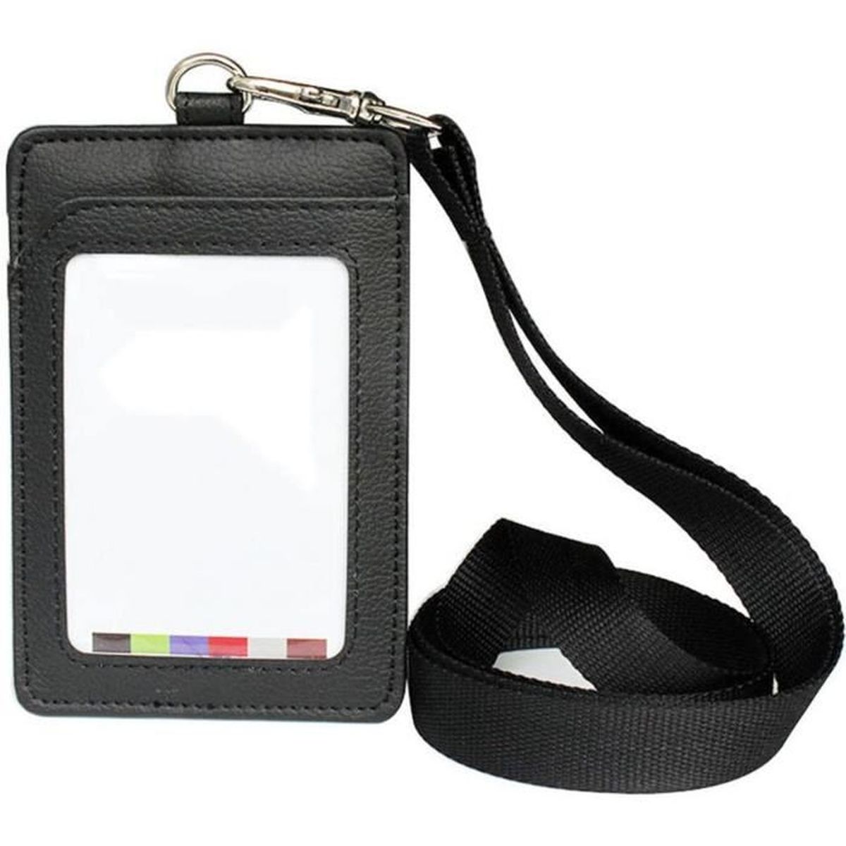 Porte-badge vertical en cuir synthétique avec cordon en nylon pour les ...