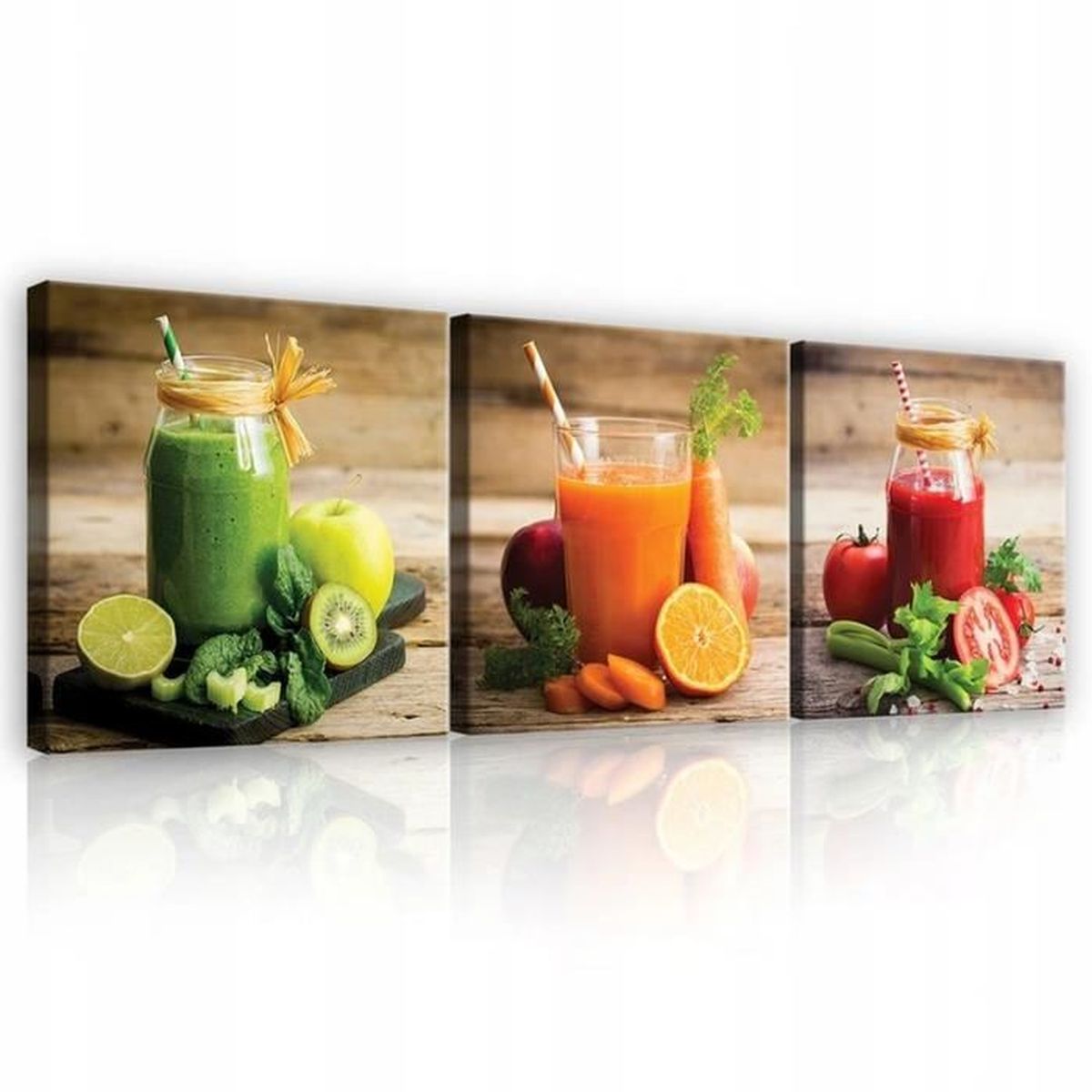 Impression sur Toile Cuisine Fruits et légumes 75x25 cm XXL Tableau ...