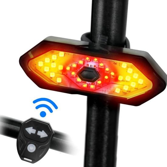 Clignotant LED pour vélo avec klaxon, feu arrière pour vélo avec 5 ...