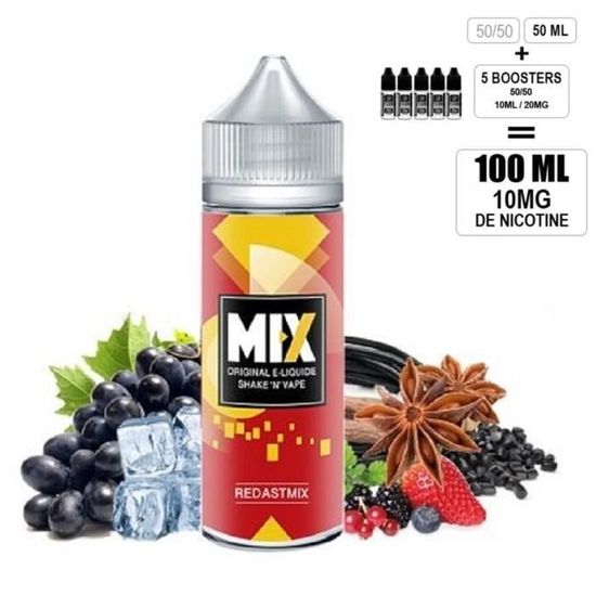 ELIQUIDE 100ML en 10MG de nicotine - MARQUE : MIX - SAVEUR : RED ...