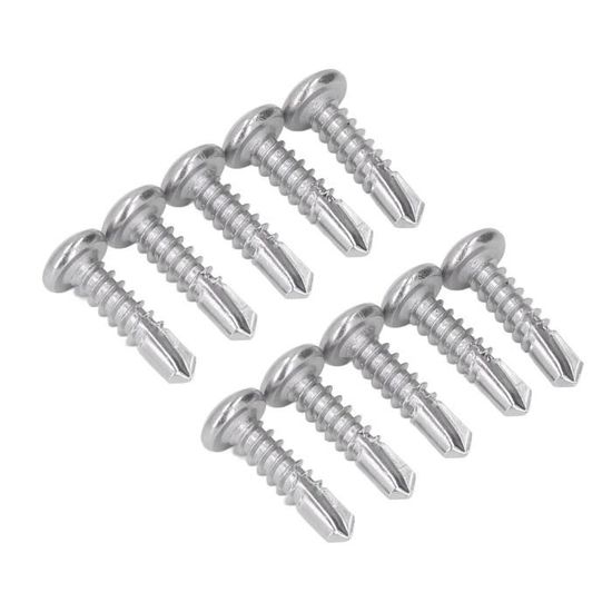 EJ.life Fixation à vis Lot de 200 vis autoperceuses à tête ronde en acier inoxydable 410 M4.8x19 ...
