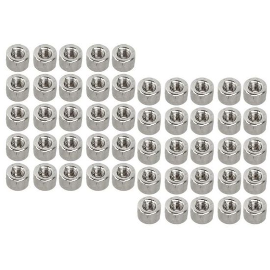 JIE Écrou D'Accouplement Rond M4 50Pcs Écrou D'Accouplement Rond Écrou ...