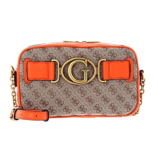 GUESS Aviana Crossbody Camera Bag Latte / Orange [161908] - sac à ...