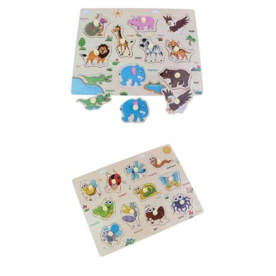 Casse-tête en Bois Animal Enfants Préscolaire Jouet Éducatif Jouet de ...