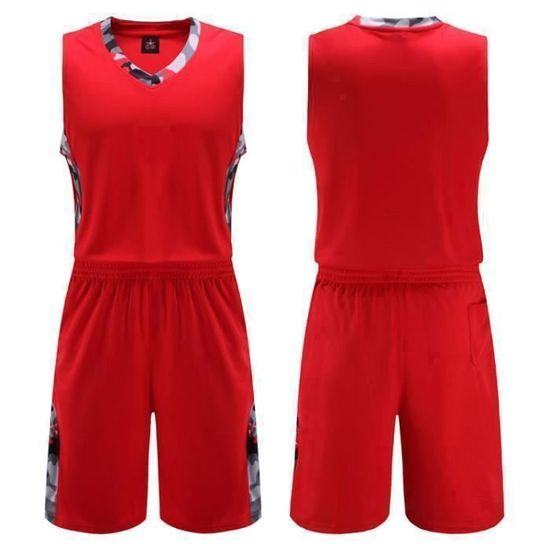 Maillots de Basket-ball Enfant Adulte Mixte - Rouge - Sans manche ...