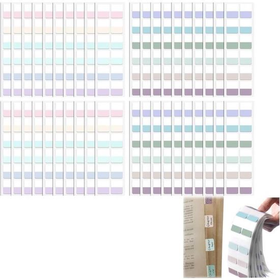 480 Pièces Marque Page Adhesif, Annotation Livre Sticky Notes ...