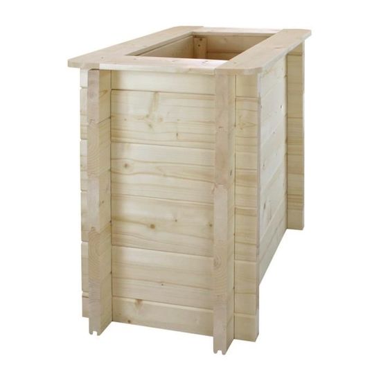 Plate-bande surélevée en bois - 58x38xH57 cm - bois massif pin/épicéa 28 mm - Timbela M611 ...