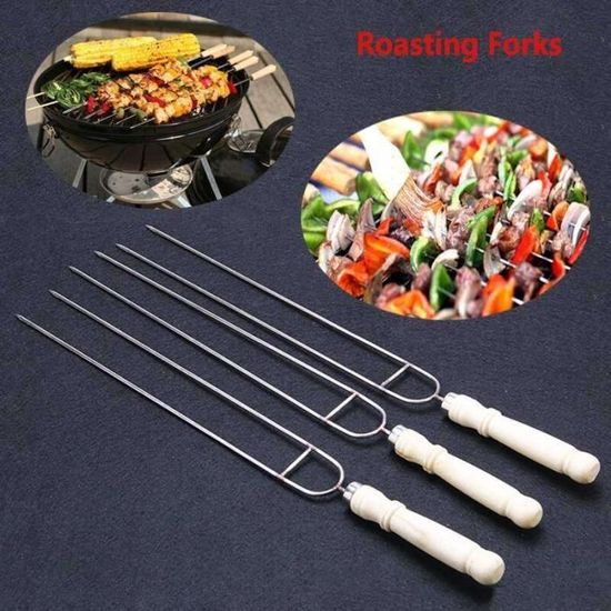 HK14936-Fourchette à Barbecue en acier inoxydable en forme de U. outil ...