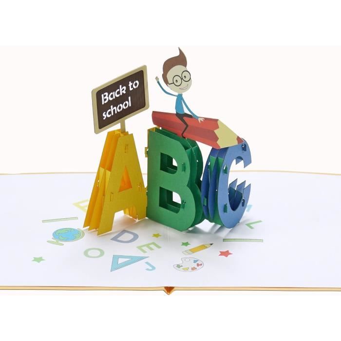 Carte pop up pour la rentrée scolaire, carte d'anniversaire pop up 3D ...