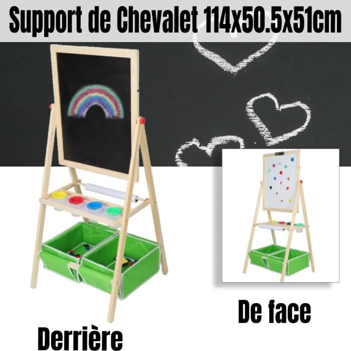 Tableau évolutif chevalet Enfant Multifonction 3 en 1 4 tasse de ...