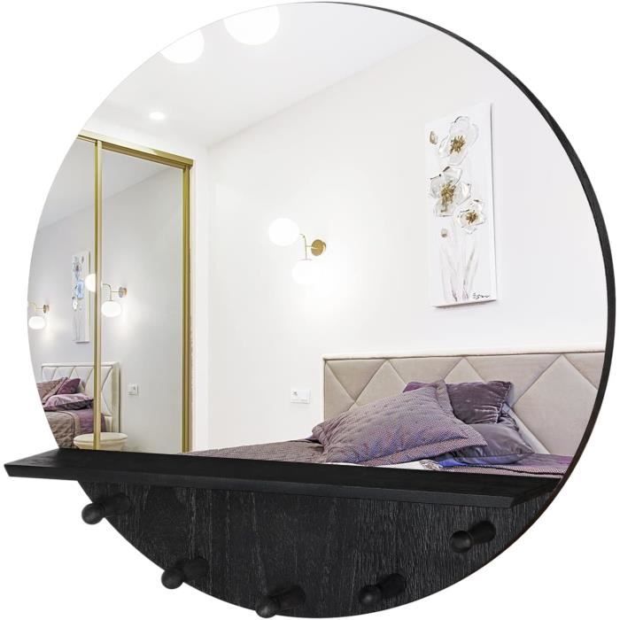 Miroir Mural À Suspendre Avec Étagère Et Crochets Miroir Mural Rustique ...